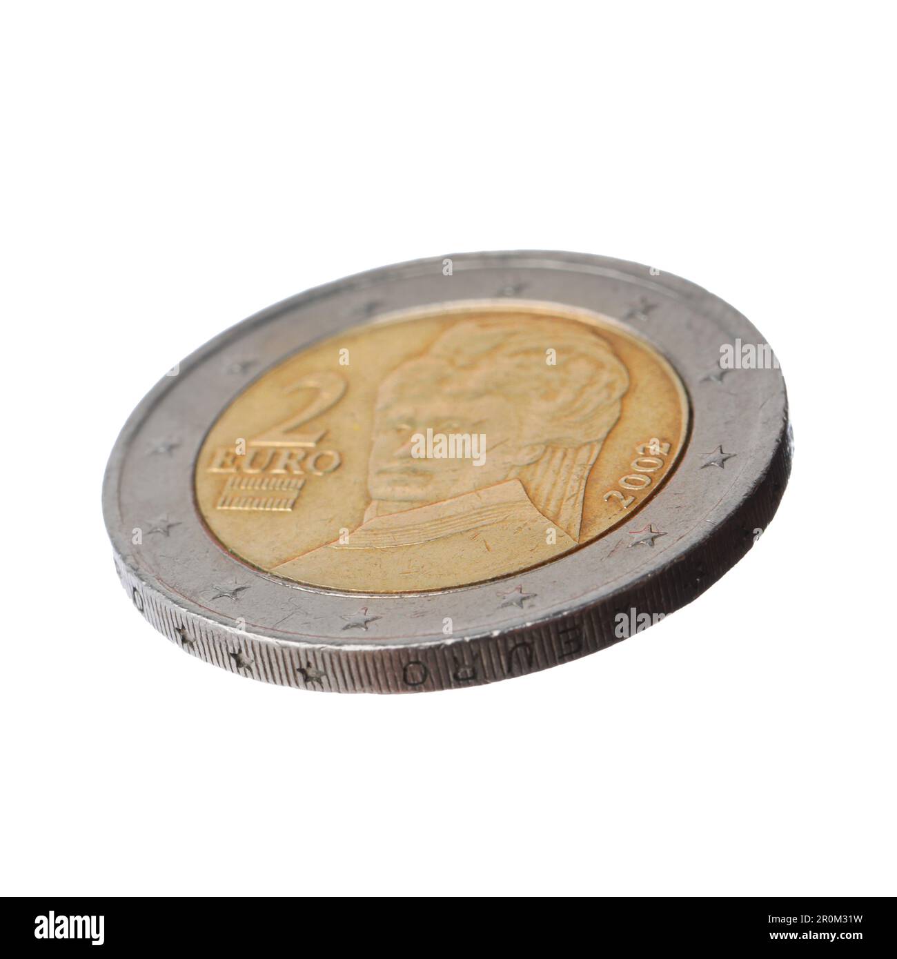 Shiny two euro coin isolated on white Stock Photo - Alamy