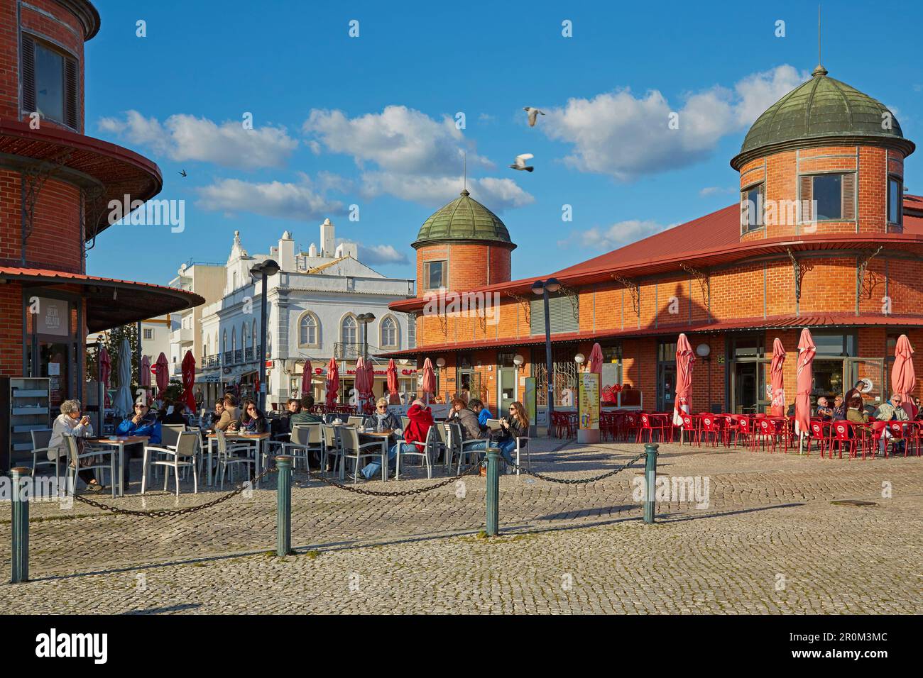 Market hall at Olhao, Nature reserve Ría Formosa, District Faro, Region ...