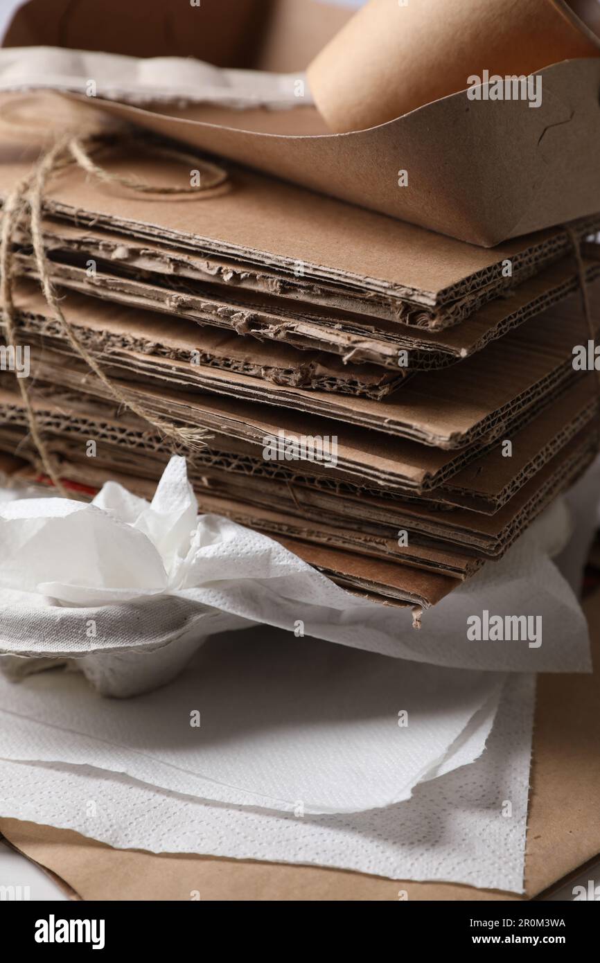 Stack of different waste paper, closeup view Stock Photo - Alamy