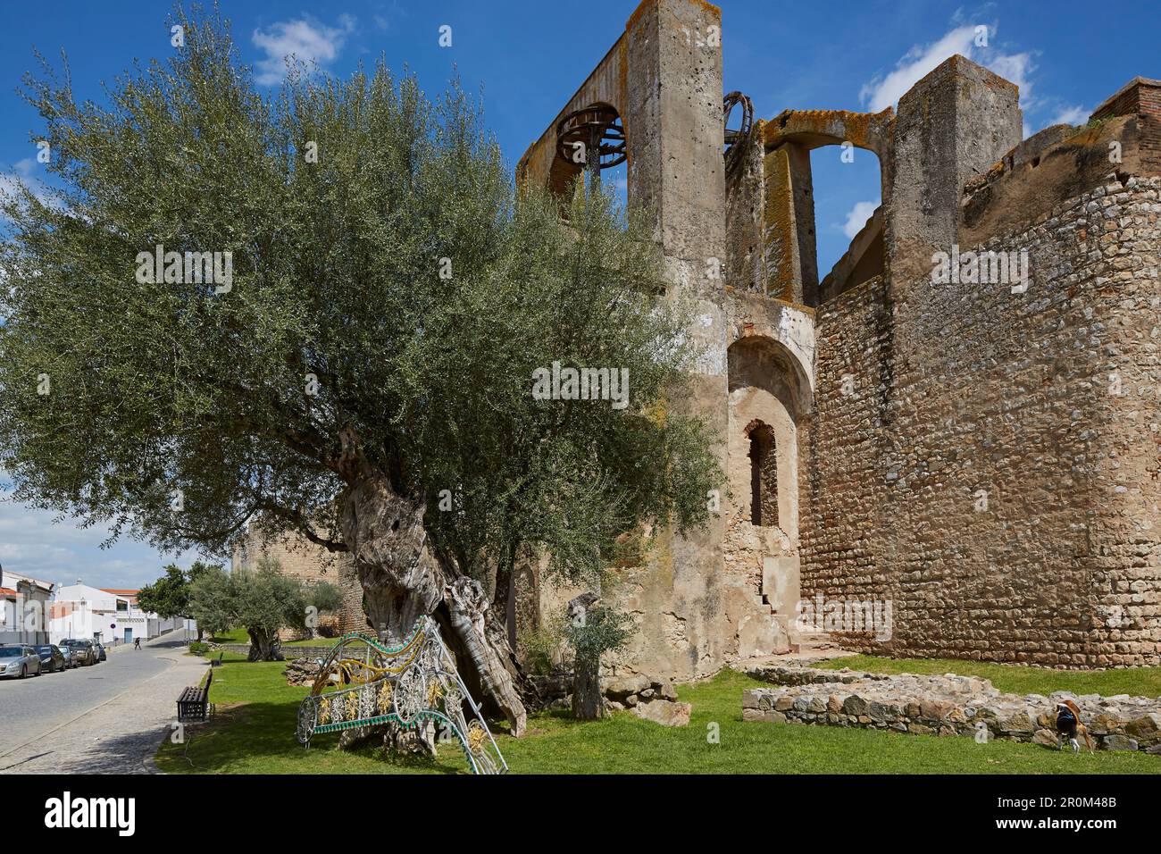 Aqueduct, Arabian Water wheel, Nora, City-wall, Serpa, District Beja ...