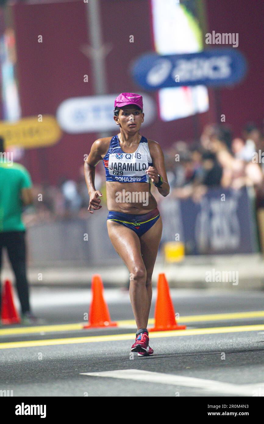 Karla JARAMILLO running the 20 Kilometres Race Walk at the 2019 World ...