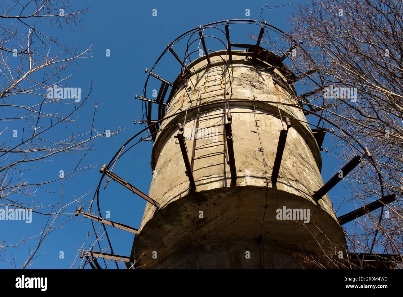 Derelict former Soviet watchtower in the closed city of Paldiski. The ...