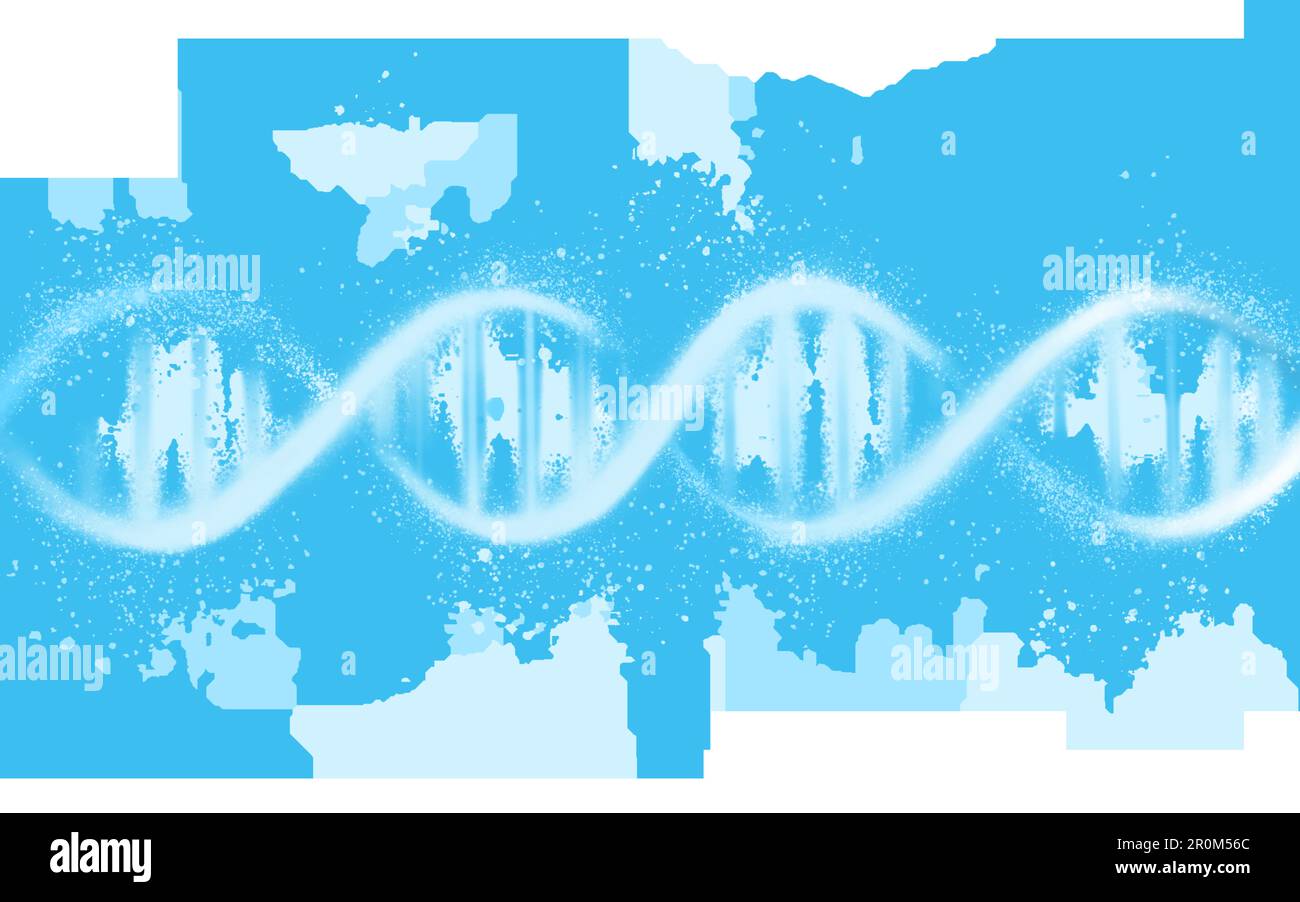 DNA structure, genetic code and science with neon blue isolated on png ...