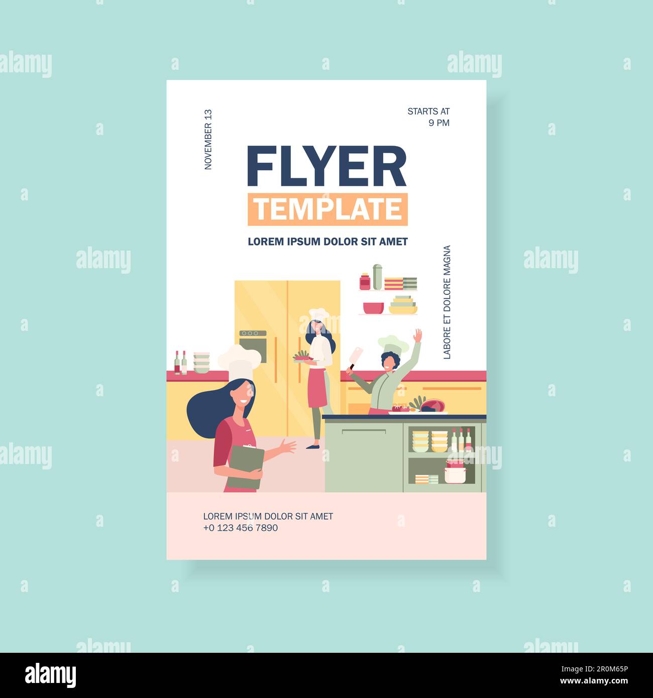 Professional chefs cooking at restaurant kitchen Stock Vector Image ...