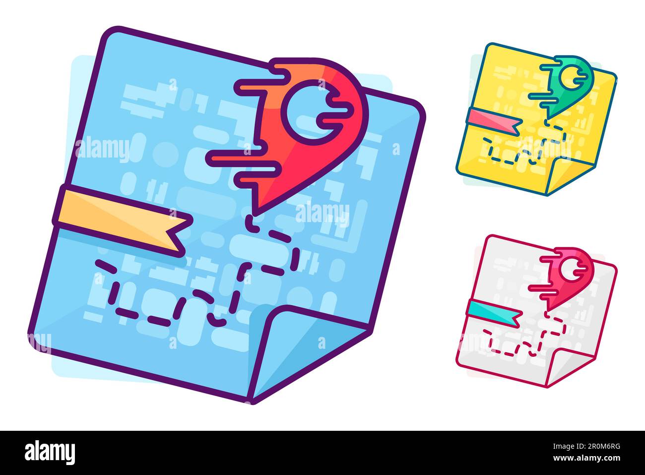 Liquid Red Pointer on Map. Fast Delivery or the Shortest Route Symbol ...