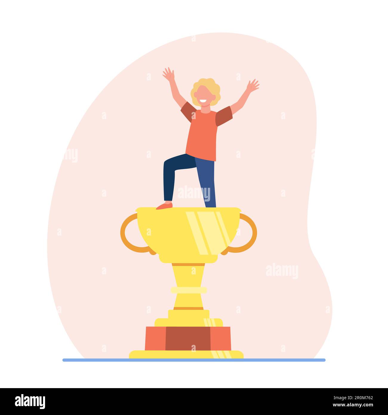 Kid celebrating triumph Stock Vector Image & Art - Alamy
