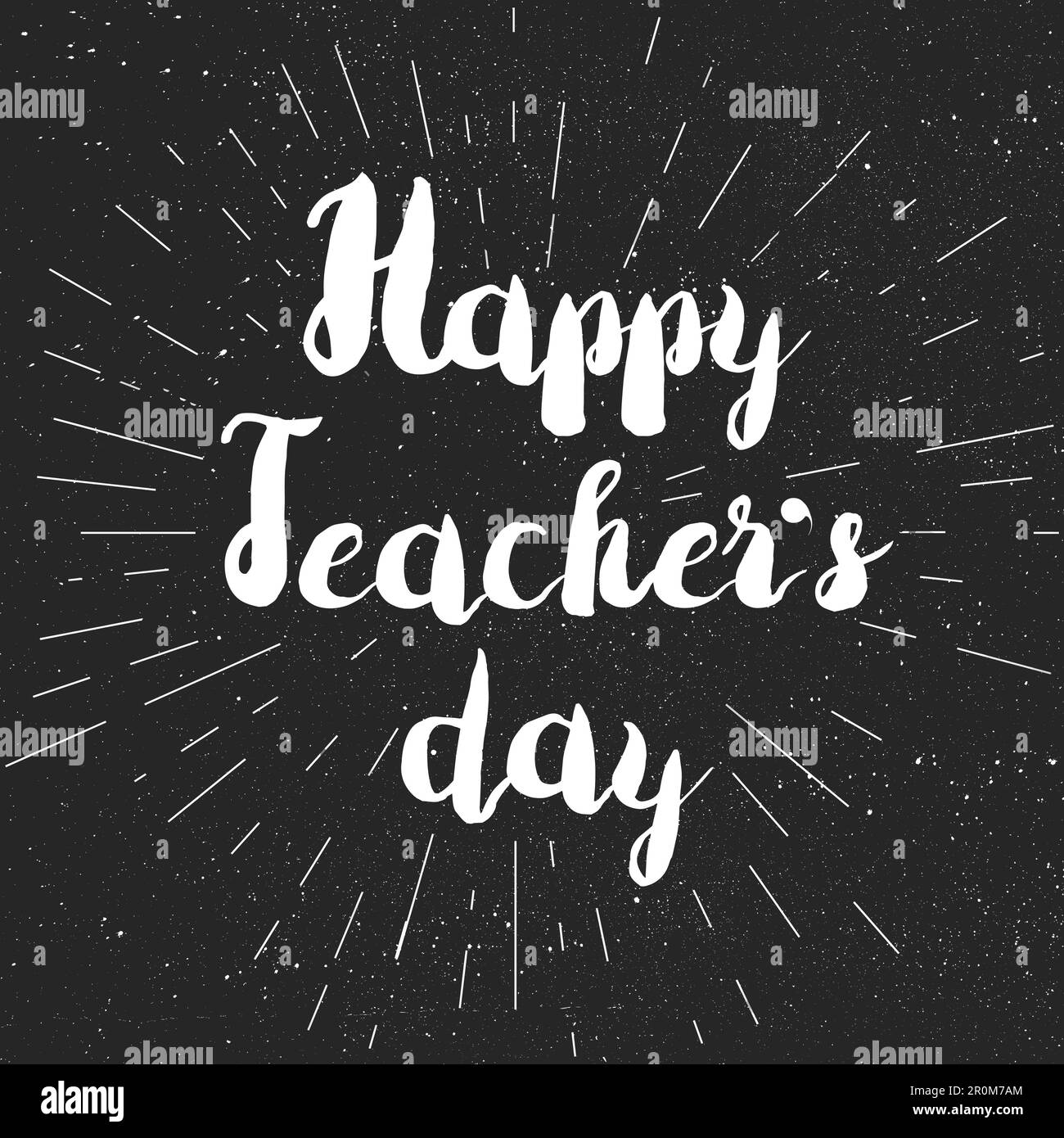 Happy Teacher's Day Celebration Banner With Text. Vector Stock Vector ...