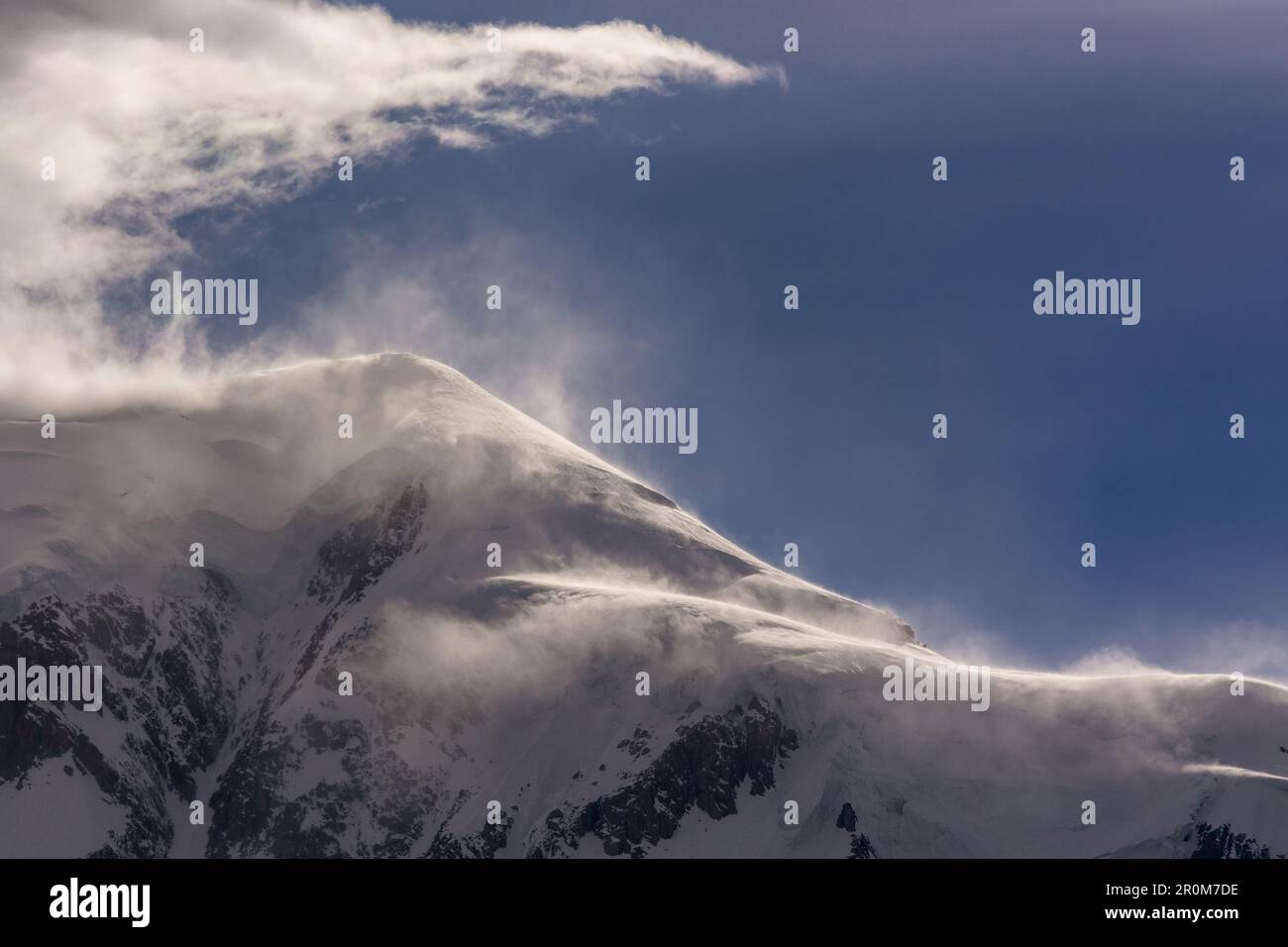 Clouds over summit at Mont Blanc, Storm, Mont Blanc group, Chamonix ...
