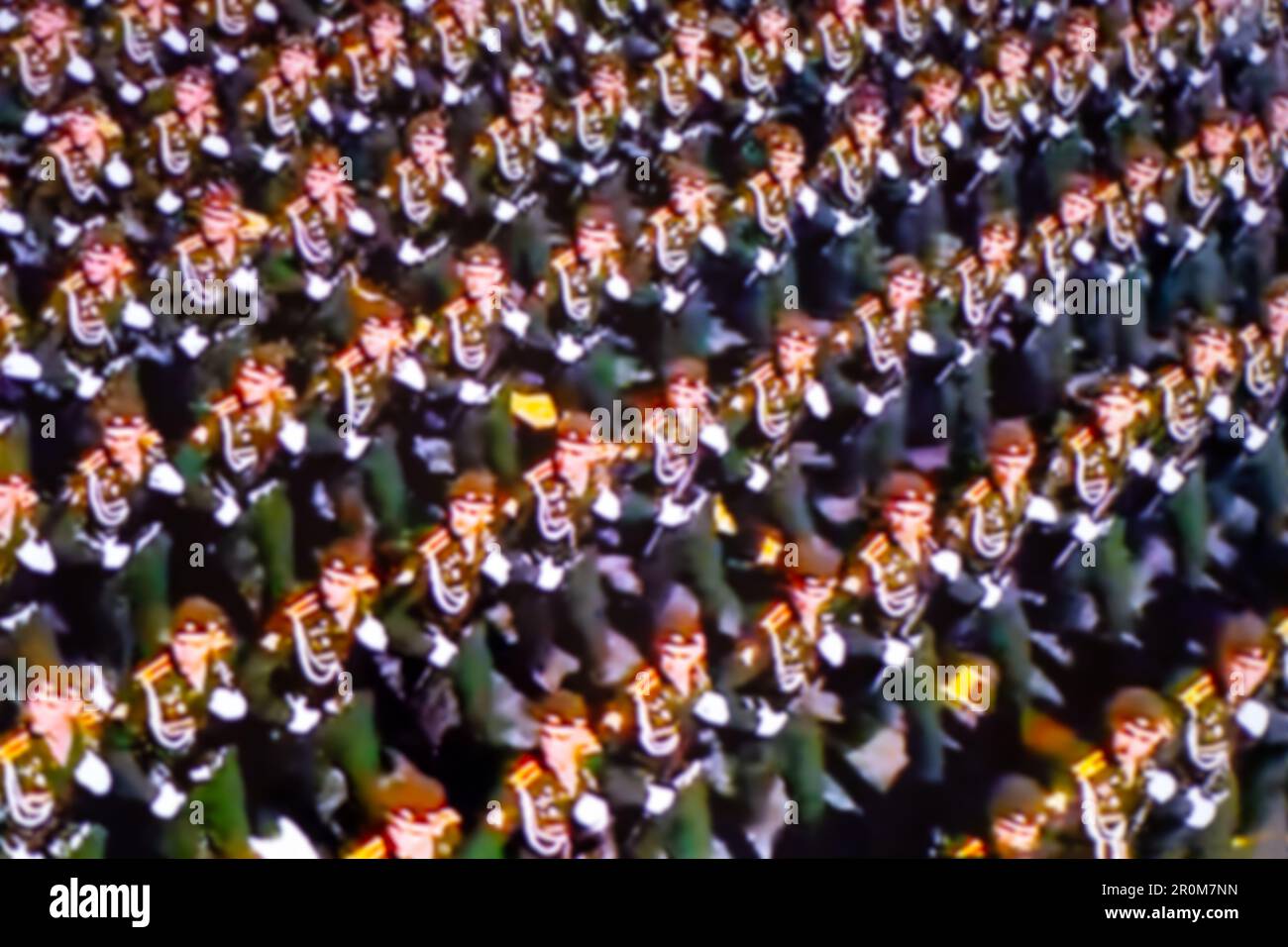soldiers of the Russian guard marching in formation at the victory ...