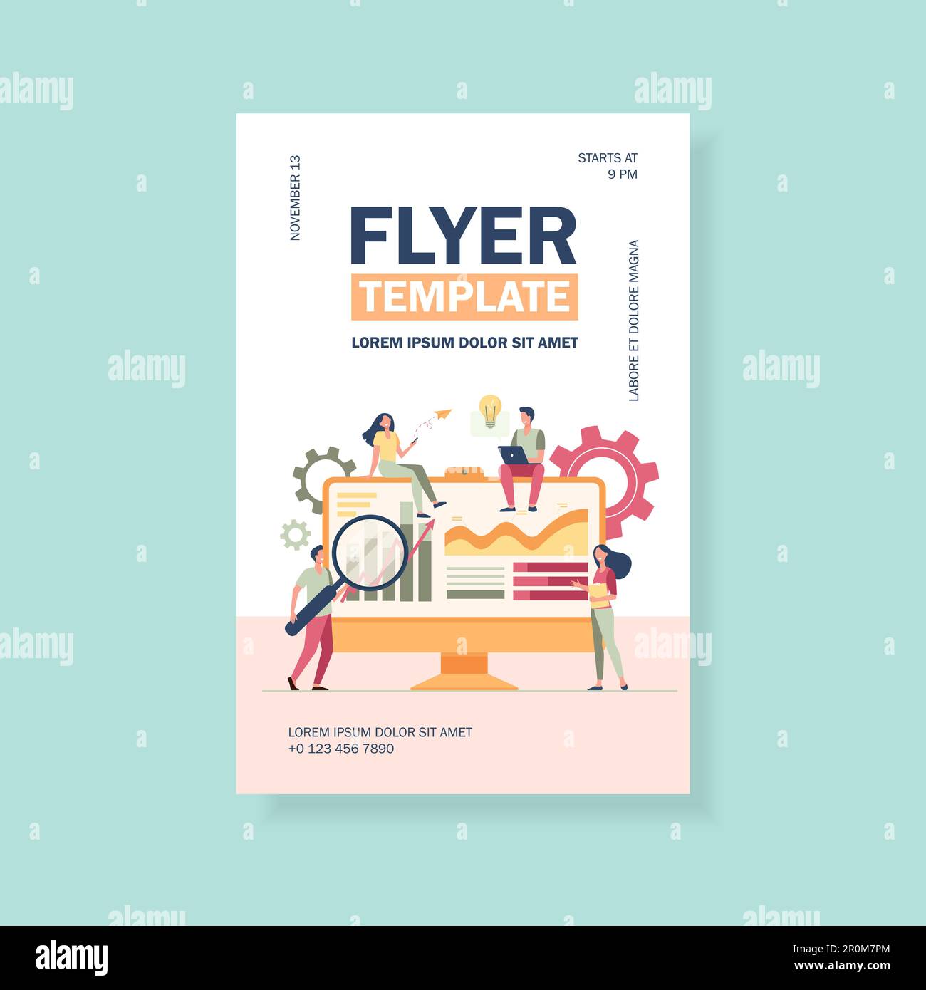 Tiny analysts working with data on dashboard Stock Vector Image & Art - Alamy