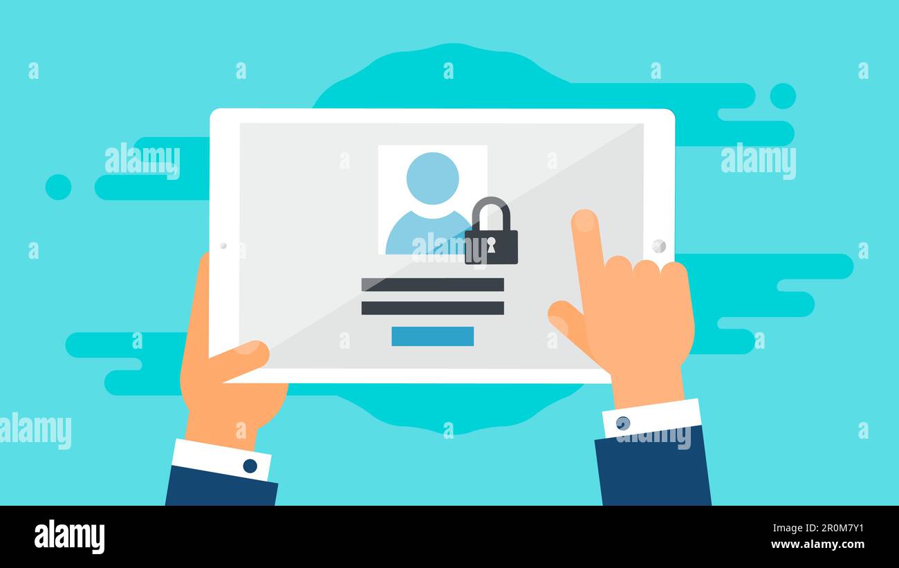 Web Template and Elements for site form of login to account on tablet ...