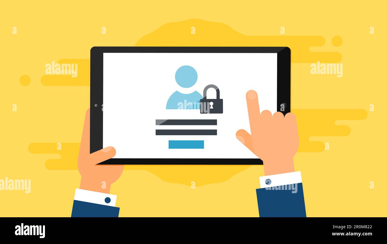 Web Template and Elements for site form of login to account on tablet ...