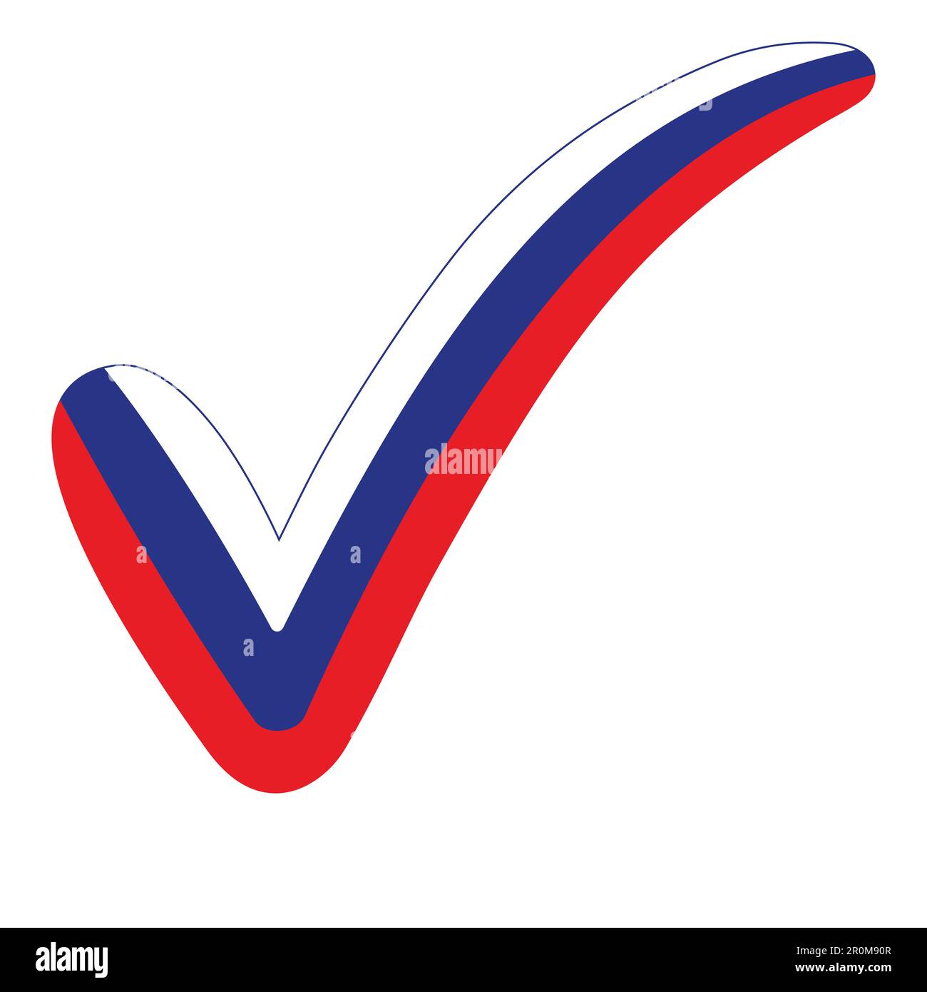 Check mark style Russia flag symbol elections, voting and approval ...