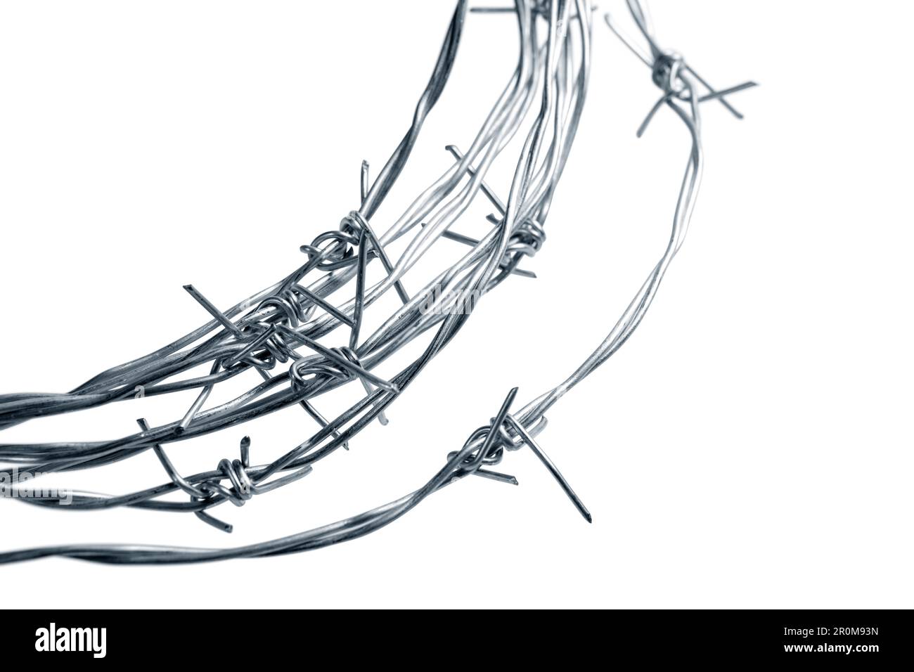 Barbed wire isolated over white background Stock Photo - Alamy