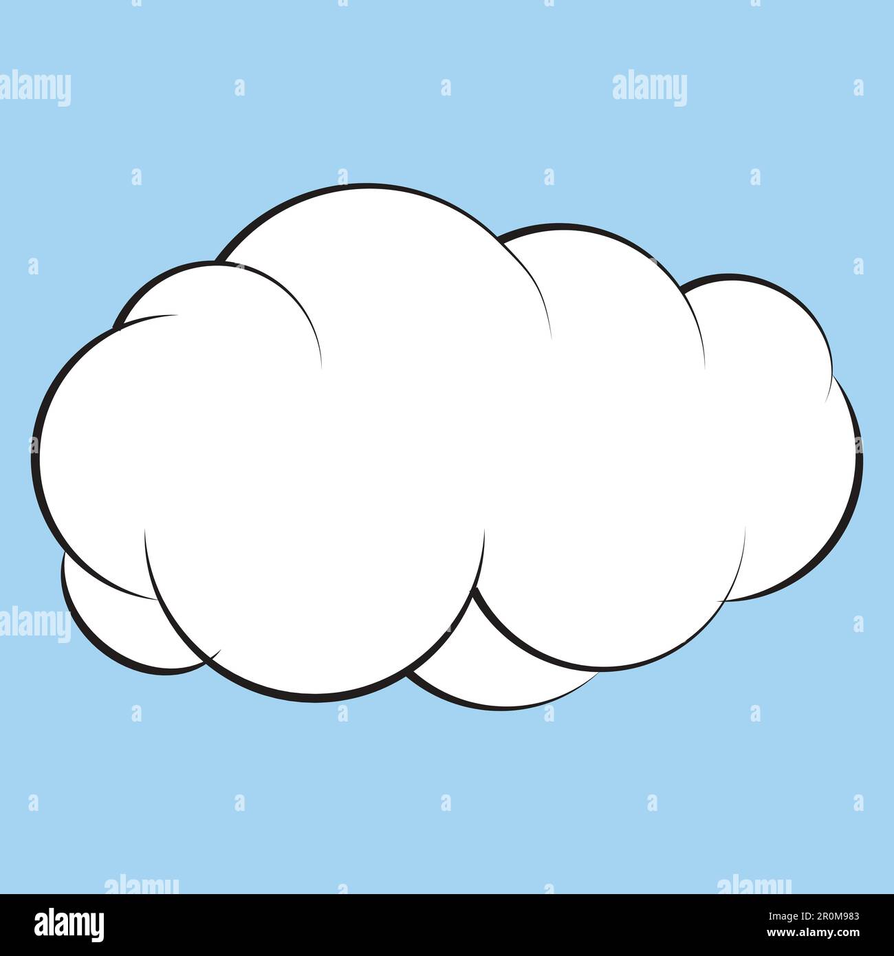 Cartoon cloud for comics, vector sketch of voluminous cloud, for speech ...