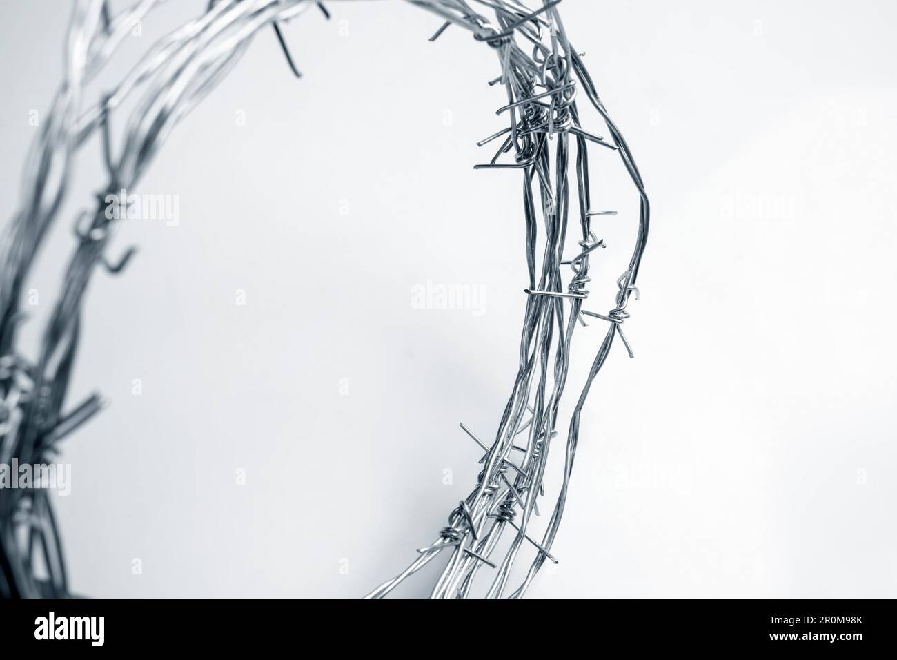 Barbed wire on white background Stock Photo - Alamy