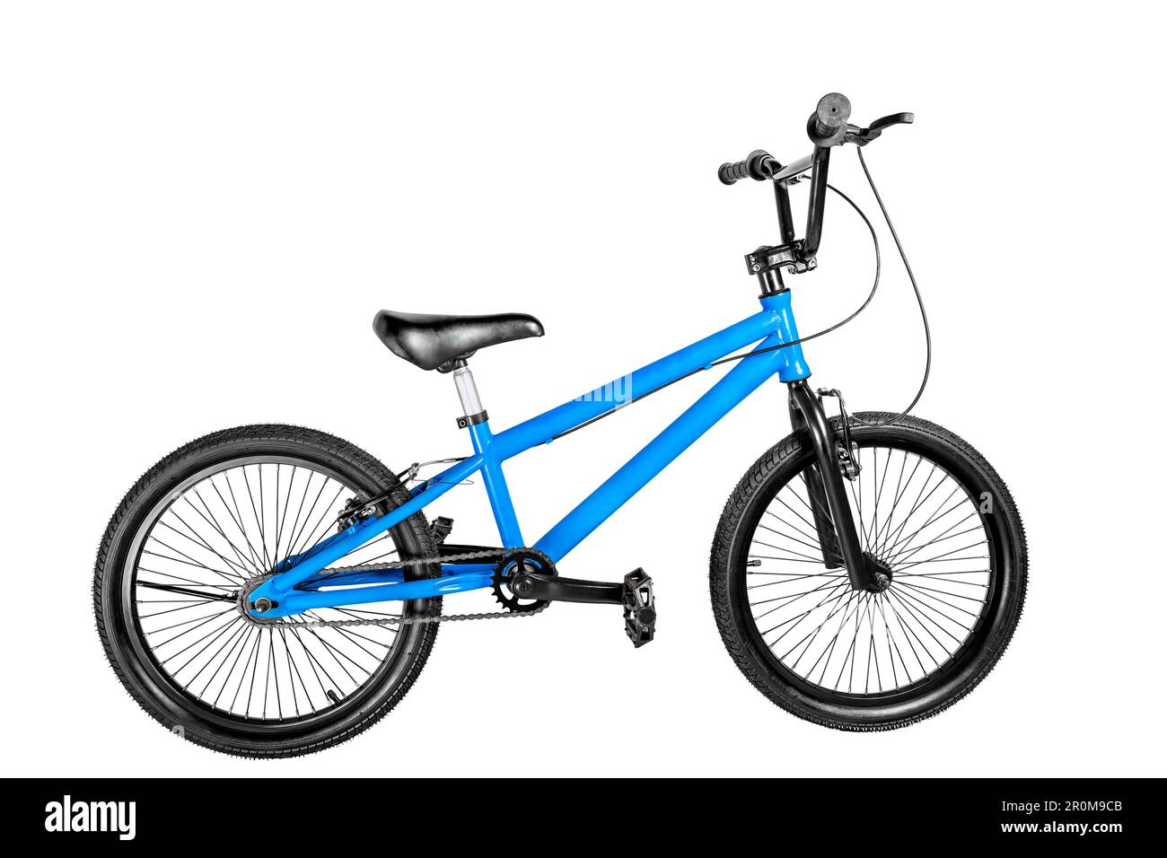 Blue BMX bike isolated over white background Stock Photo - Alamy