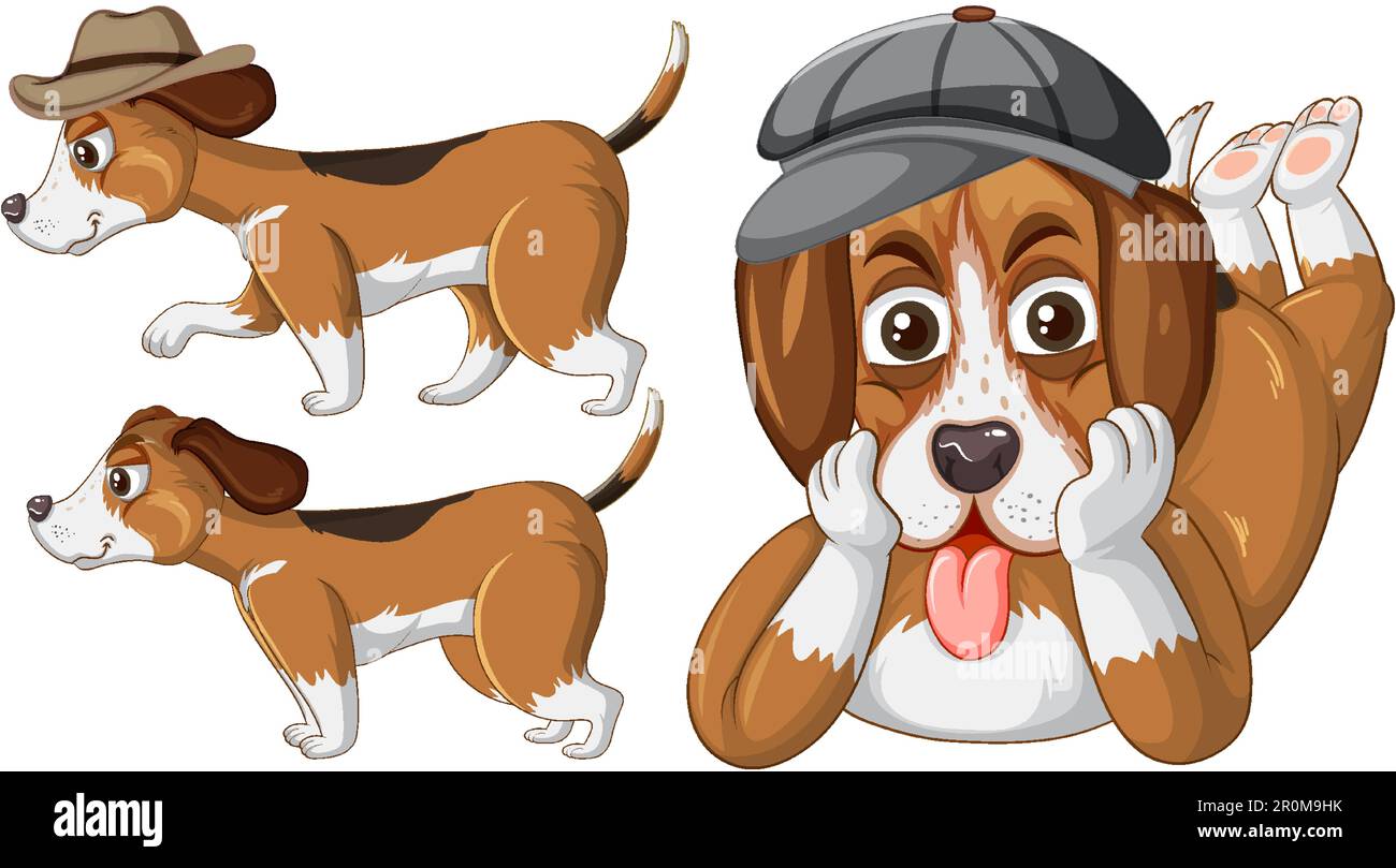 Set of cute dog cartoon illustration Stock Vector Image & Art - Alamy