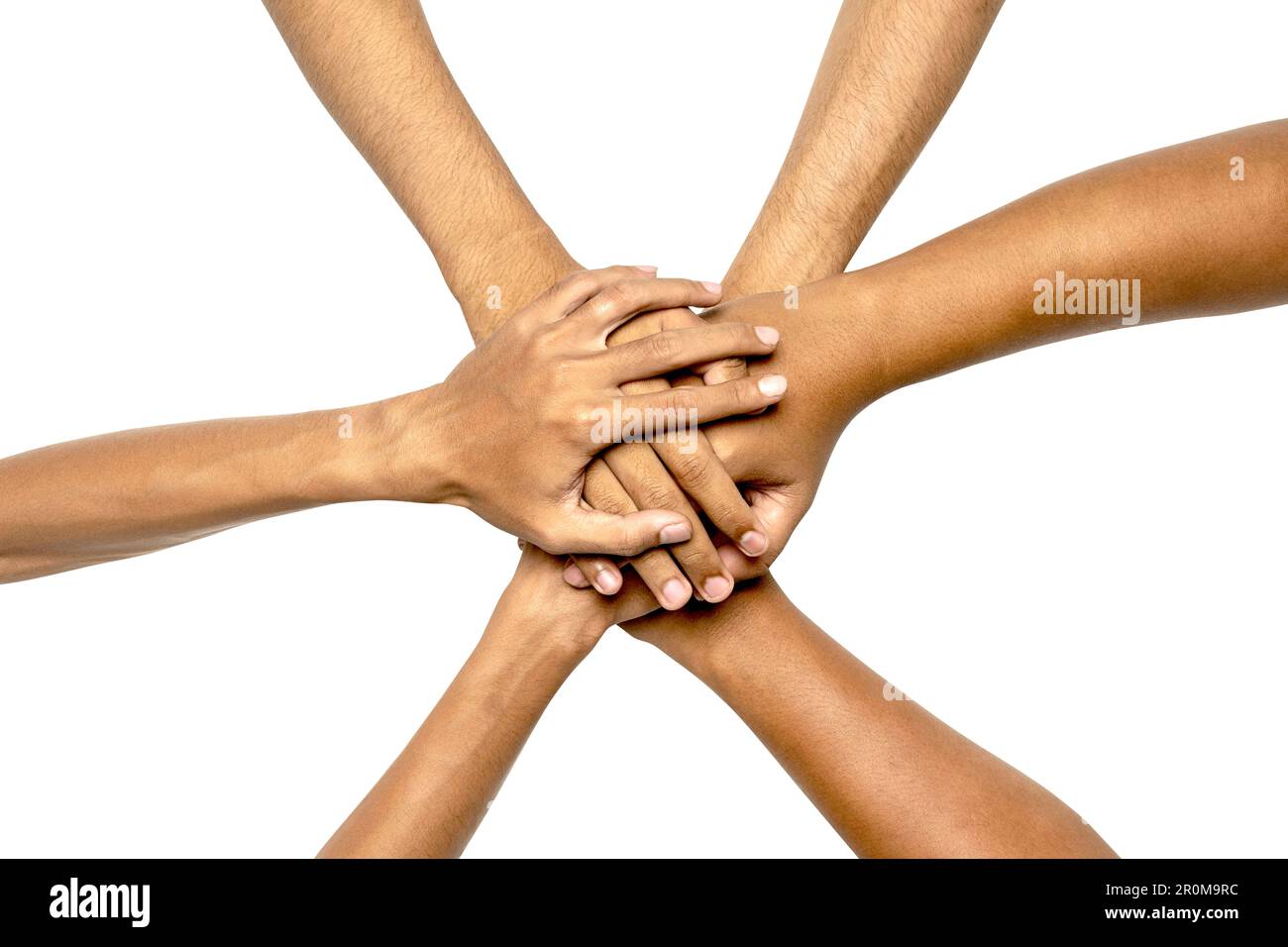 The hand gesture of friendship is isolated over white background Stock ...