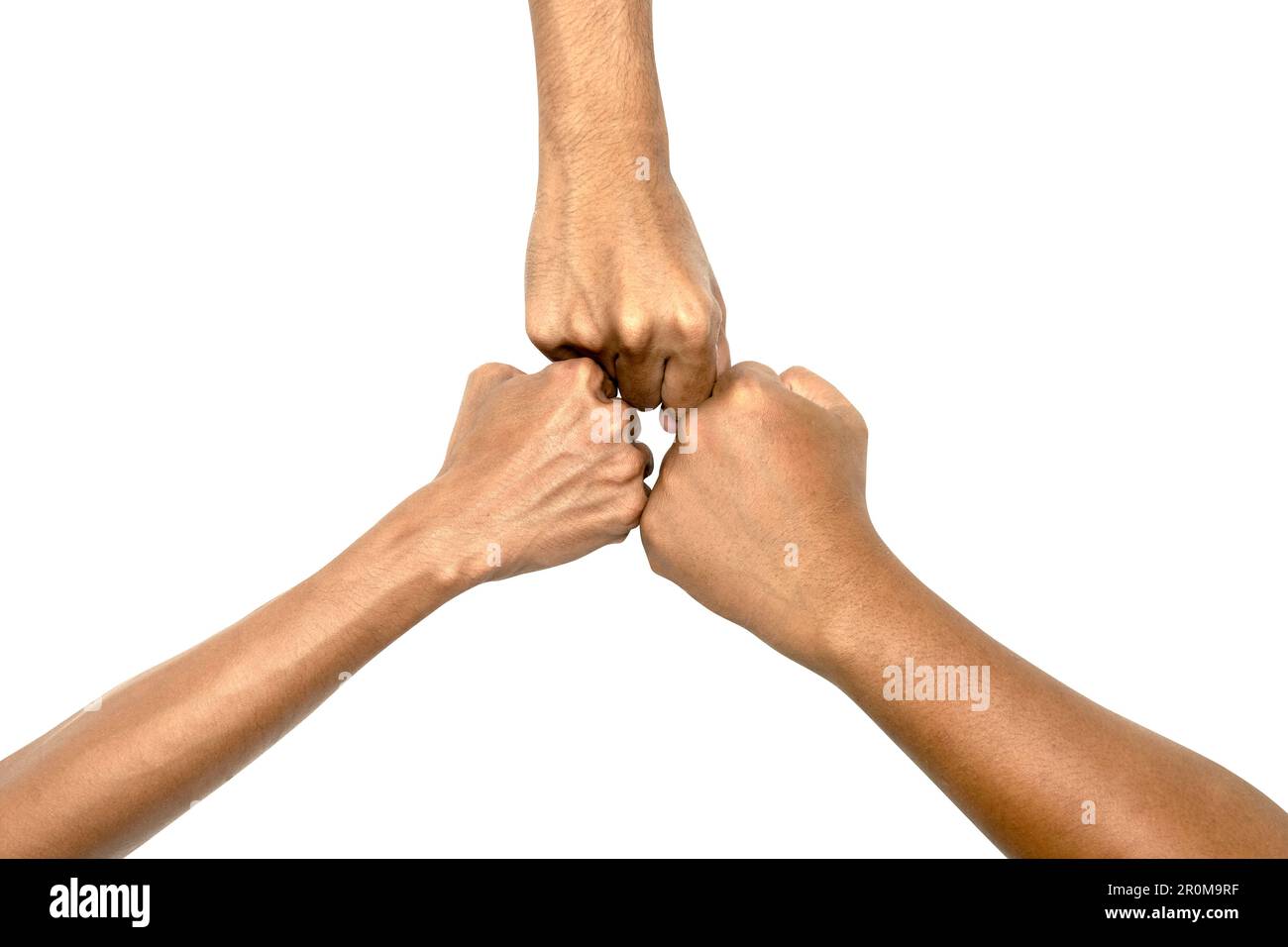 The hand gesture of friendship is isolated over white background Stock ...