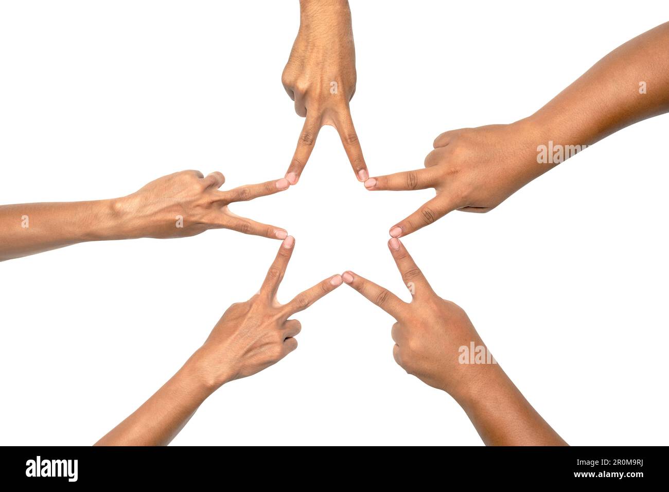 The hand gesture of friendship is isolated over white background Stock ...
