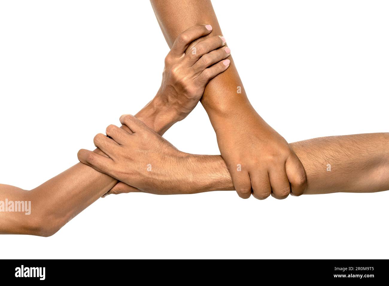 The hand gesture of friendship is isolated over white background Stock ...