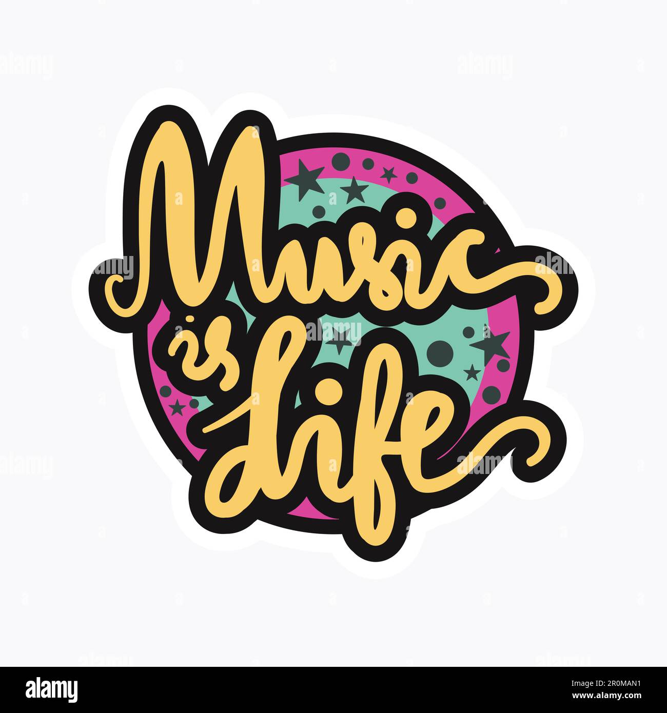 Vintage Musical Lettering for Banner and Badge. Sticker, Poster ...