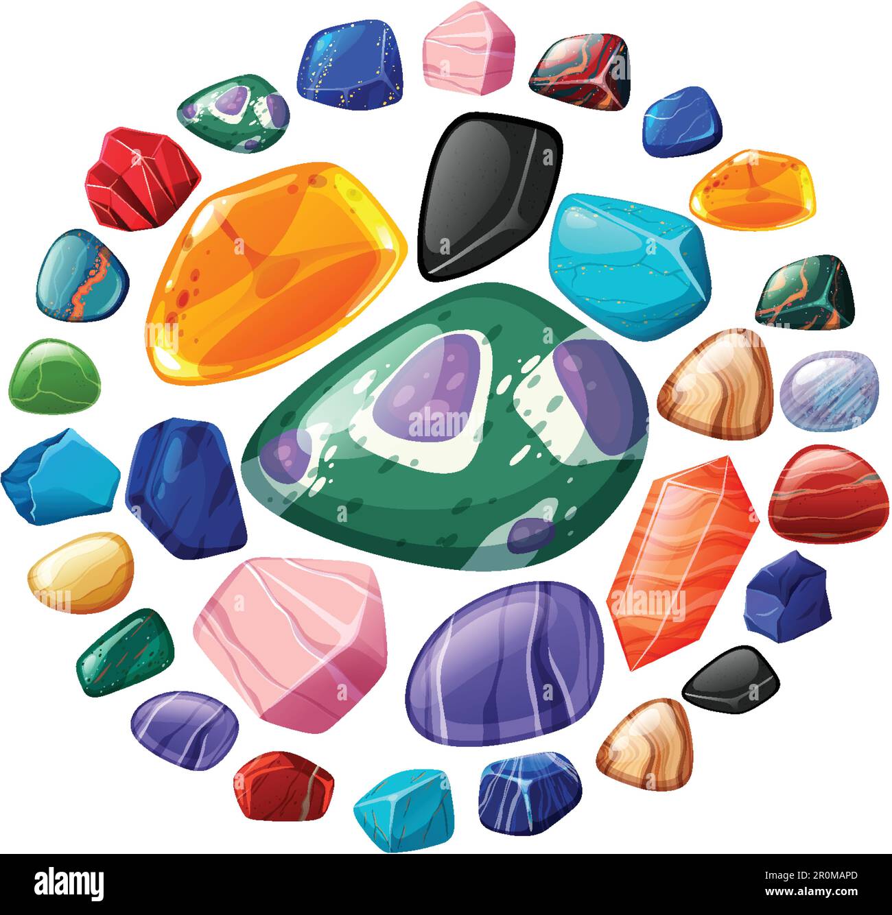 Set of lucky gem stone illustration Stock Vector Image & Art - Alamy