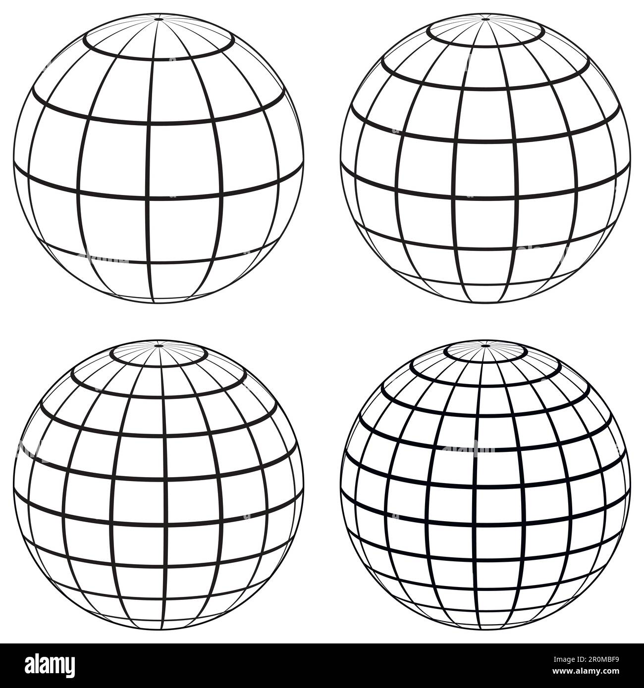 Set 3D ball globe model of the earth sphere with a coordinate grid ...