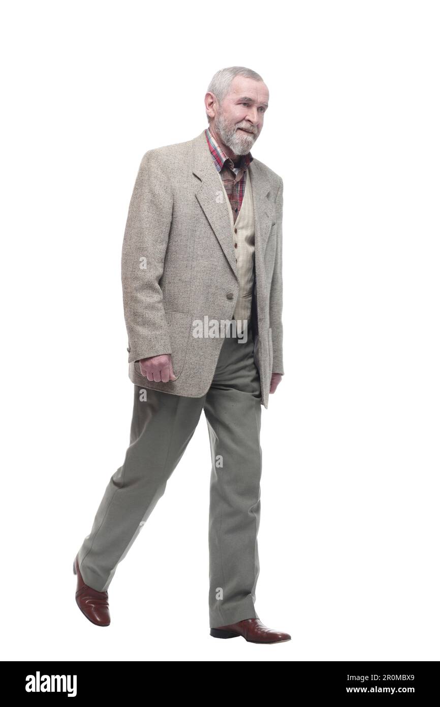 in full growth. confident old man striding forward Stock Photo - Alamy