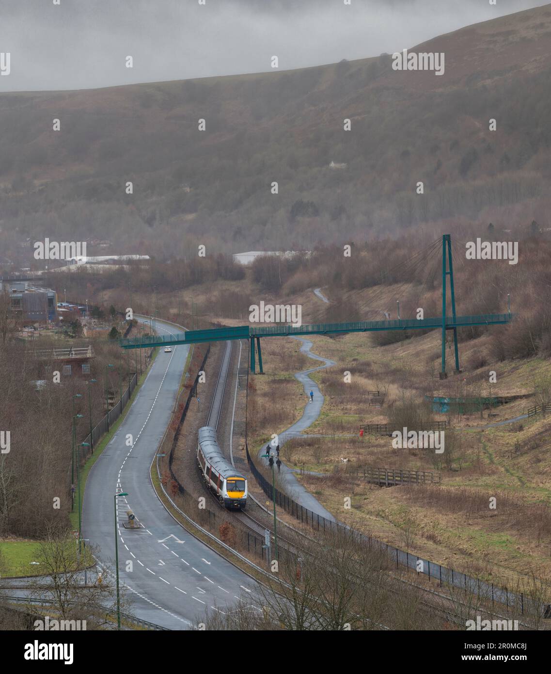 Transport For Wales class 170 Bombardier Turbostar train on the Ebbw ...