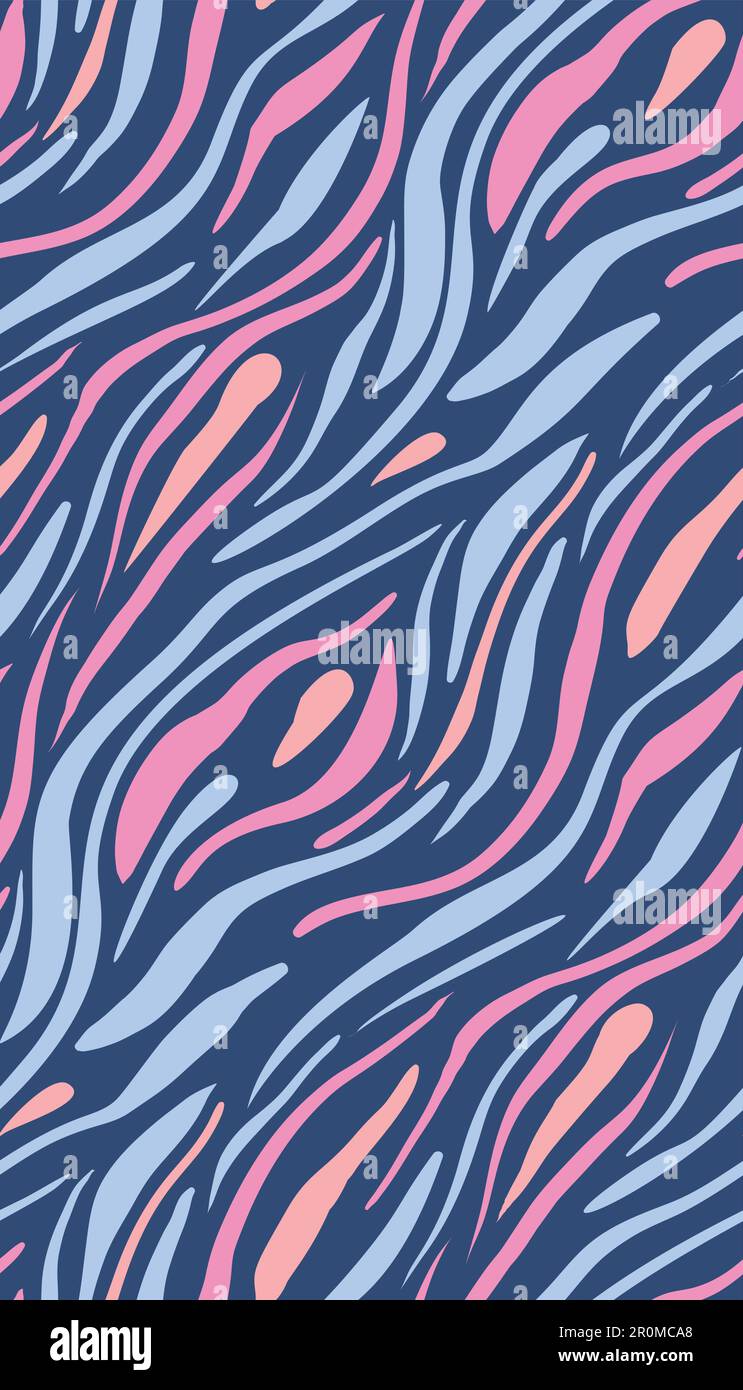 Abstract neon zebra skin texture. Vector seamless pattern with pink and ...