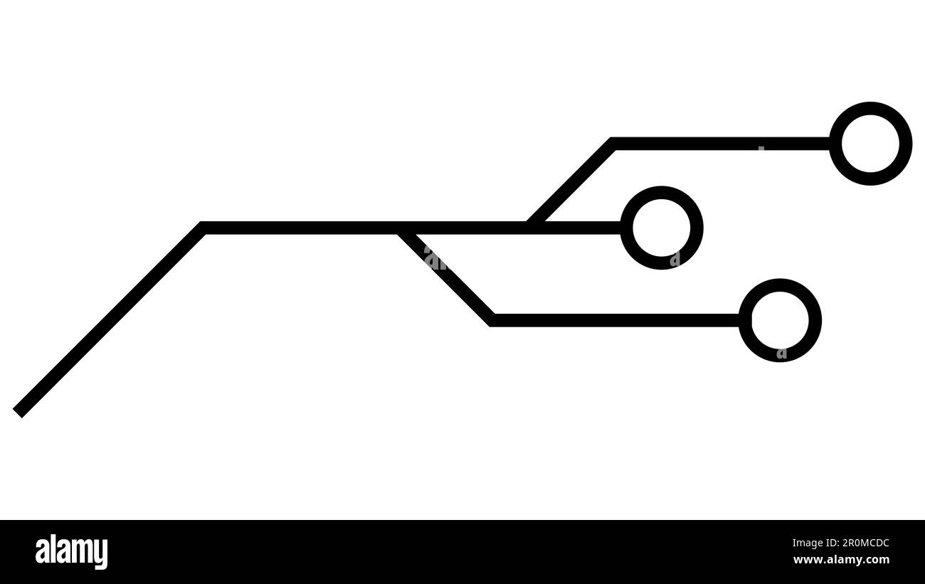 Printed circuit board PCB tracks isolated on white background ...