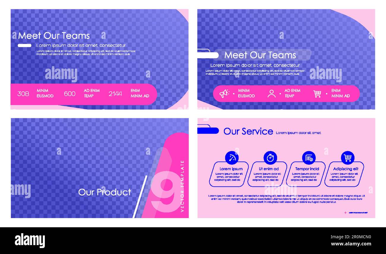 Creative presentation templates elements on a purple background. Vector ...