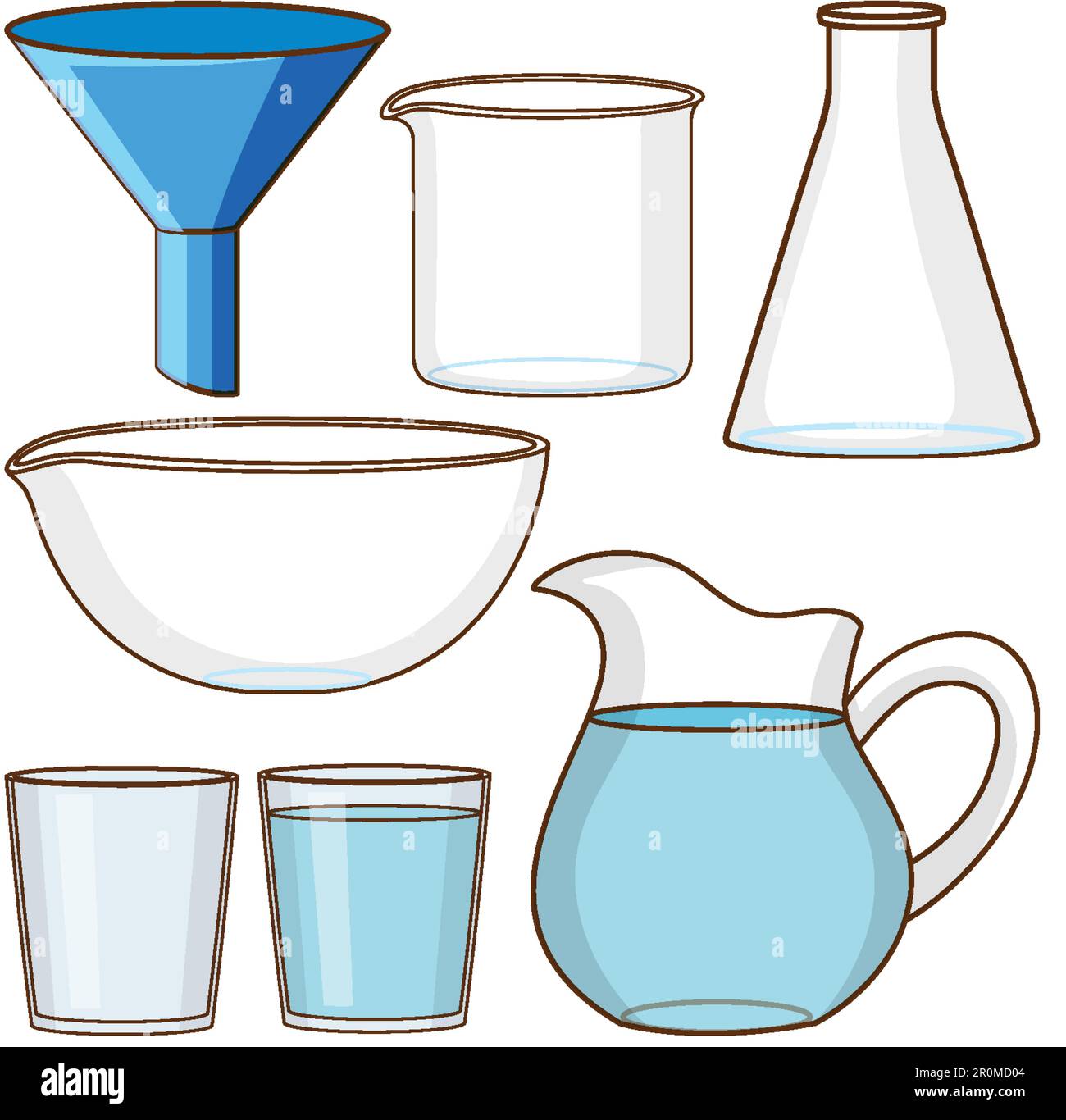 Set of water container simple cartoon style illustration Stock Vector ...