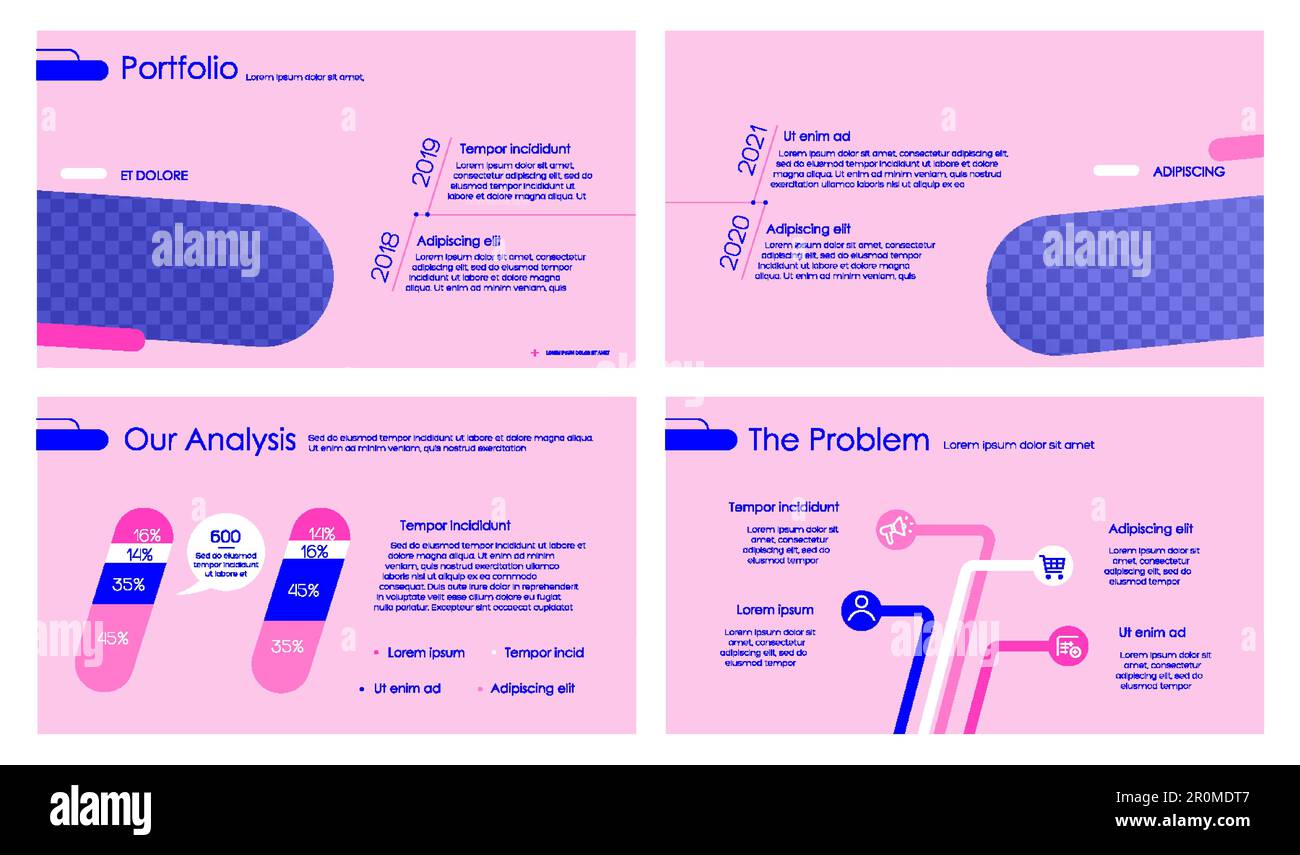 Creative presentation templates elements on a purple background. Vector ...