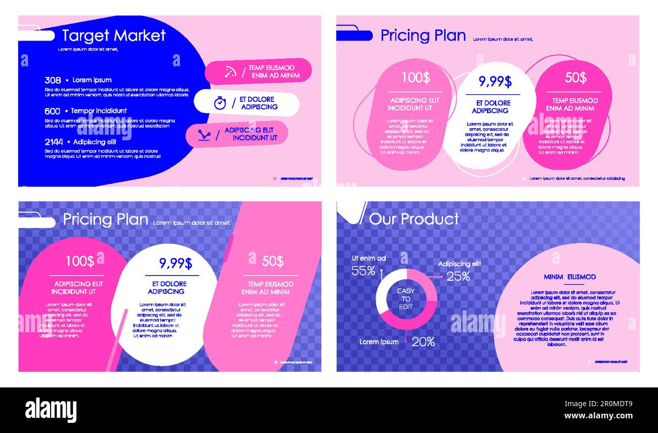 Creative presentation templates elements on a purple background. Vector ...