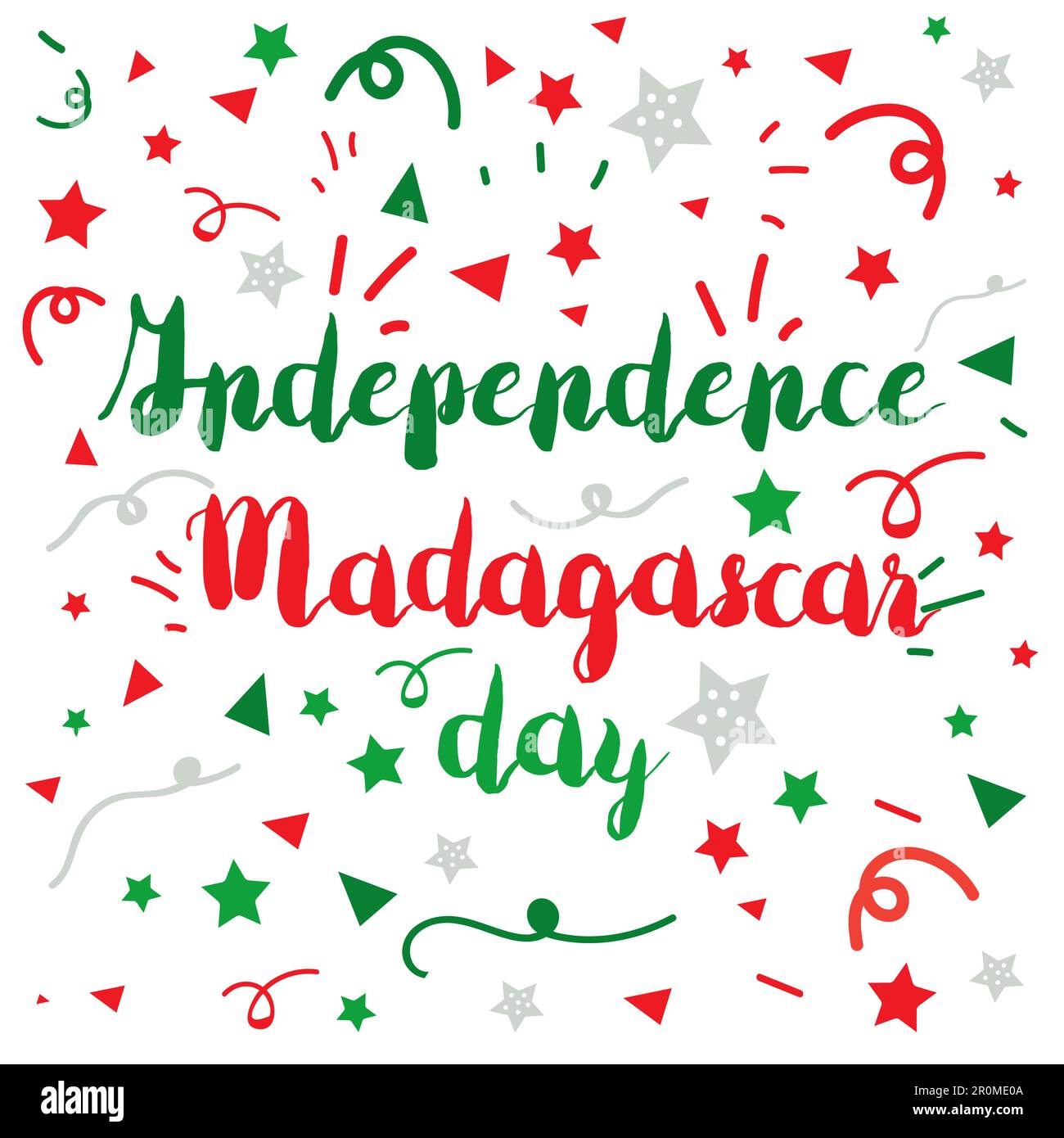 Madagascar Independence day celebration banner with lettering. Vector ...