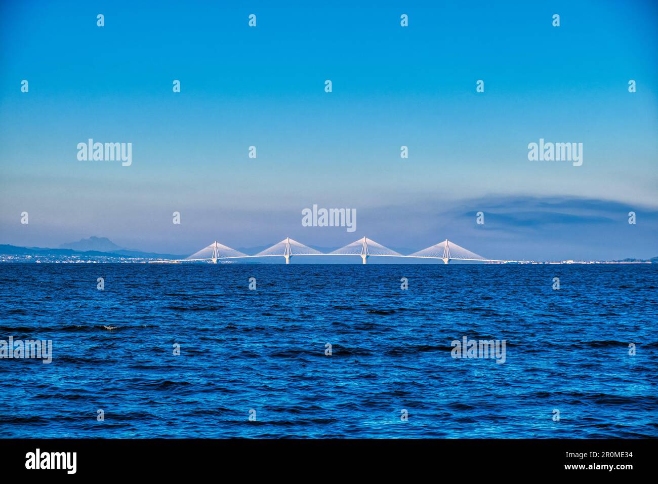 View of the Rion-Antirion Bridge, officially known as the Charilaos ...