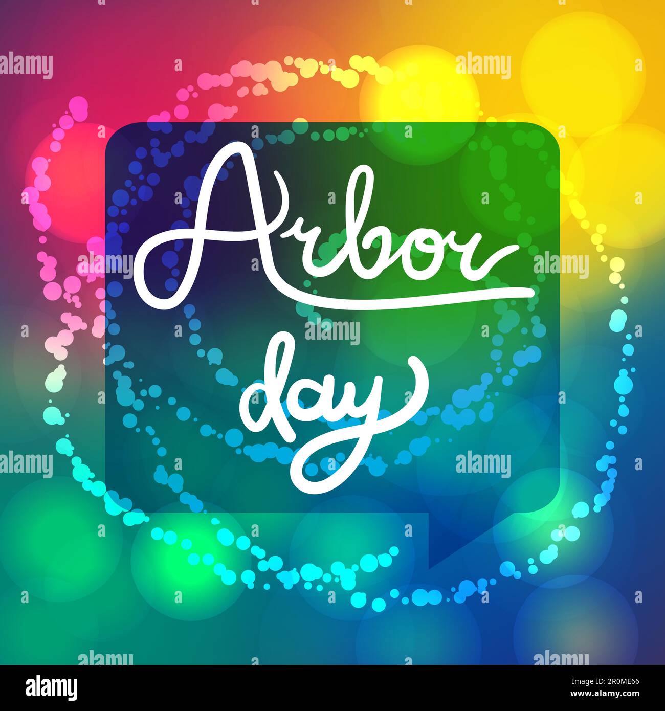 Save Our Planet Concept. Arbor Day Greeting for sticker, banner and ...