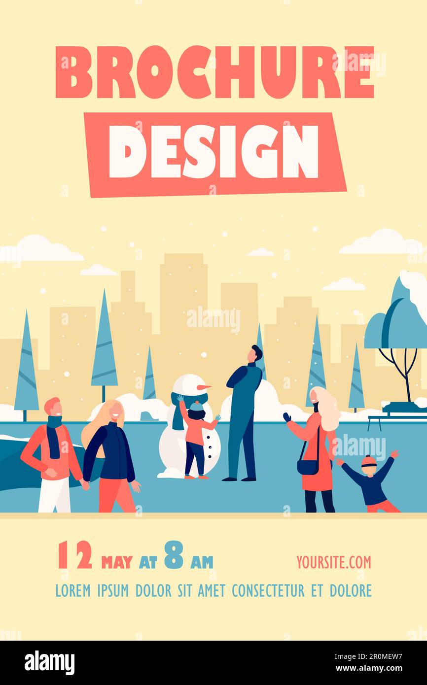 Snowy winter scene people Stock Vector Images - Alamy