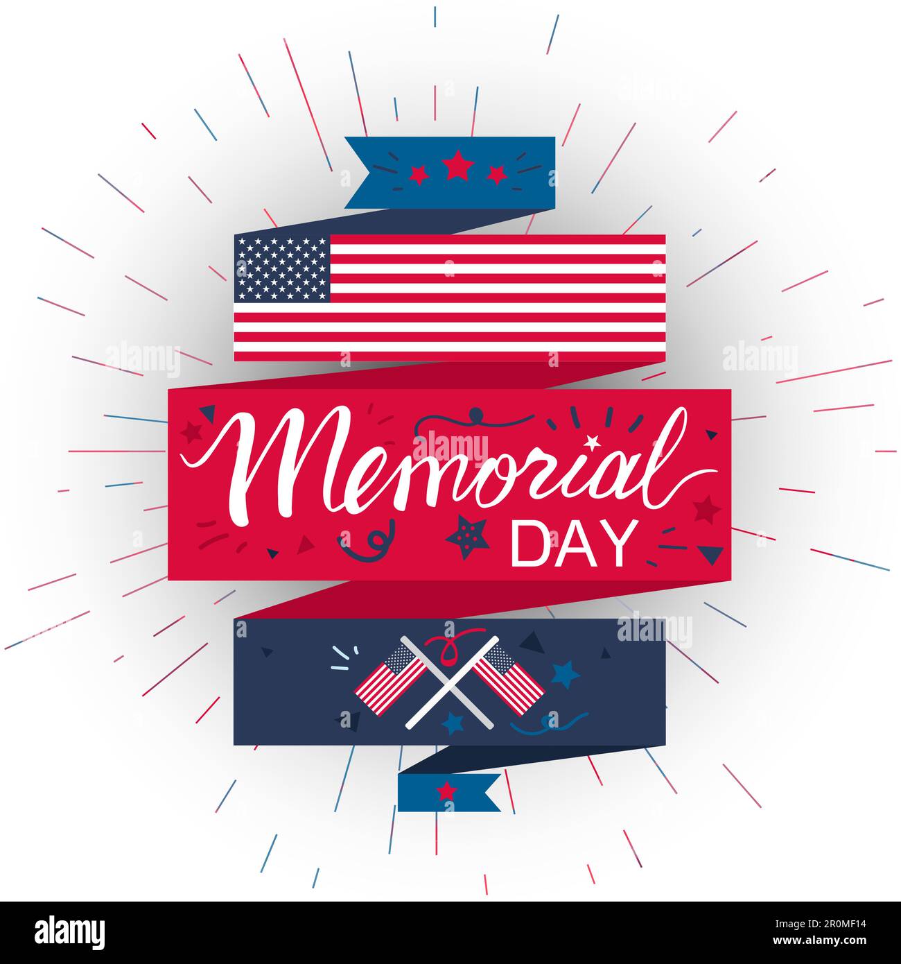 Memorial Day Banner with american flag. Vector Stock Vector Image & Art ...