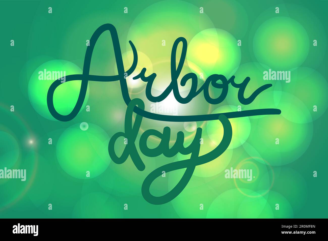 Save Our Planet Concept. Arbor Day Greeting for sticker, banner and ...