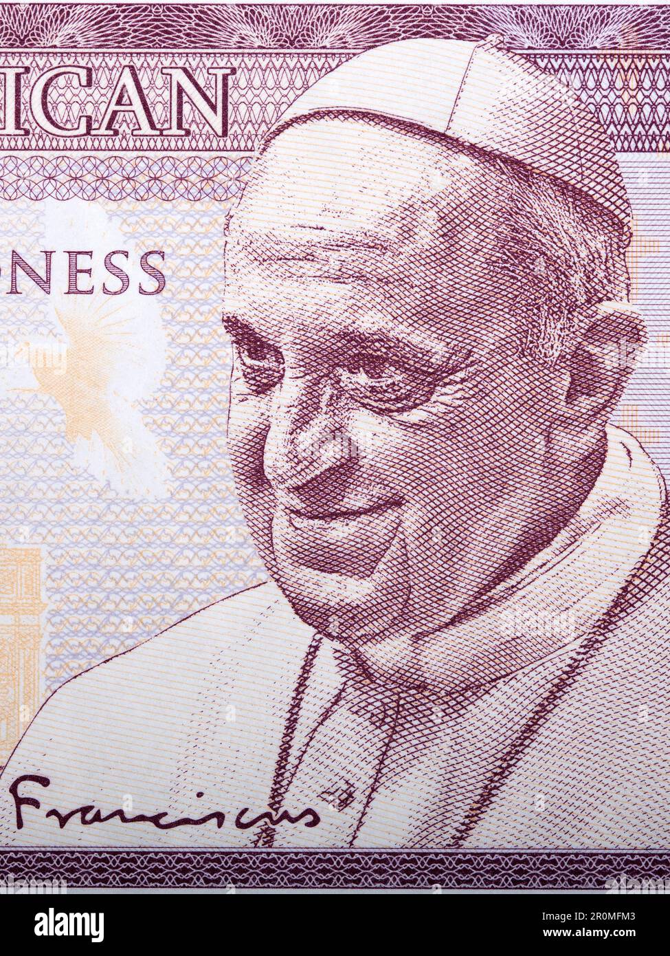 Pope Francis a portrait from Vatican money Stock Photo - Alamy