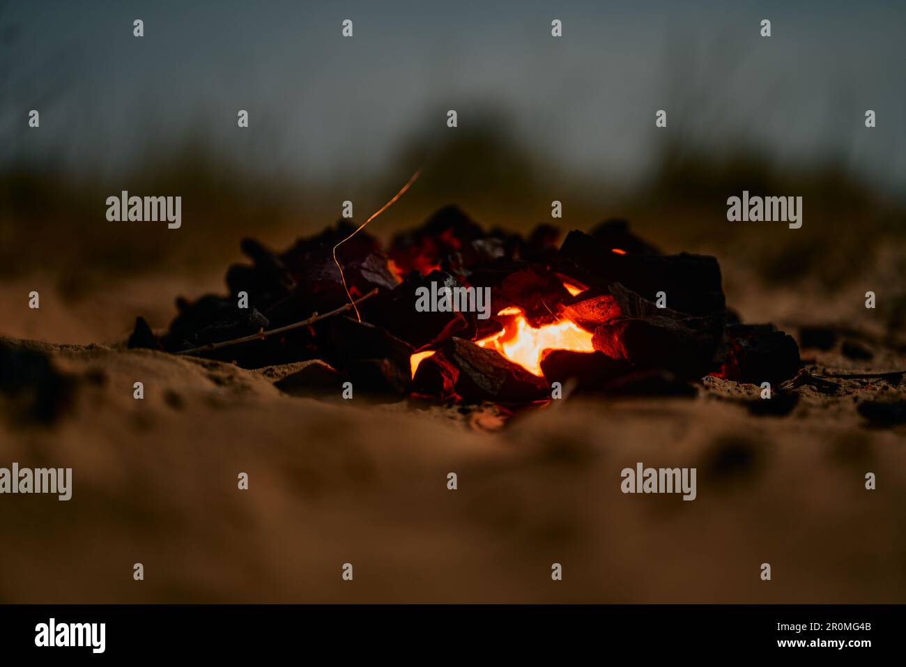 Fire at the desert Stock Photo - Alamy