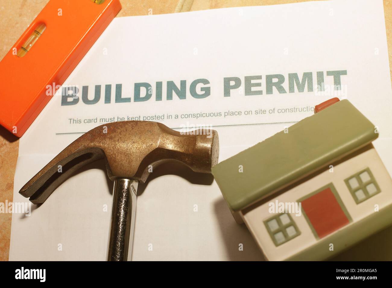 Building Permit concept with a residential home icon Stock Photo - Alamy