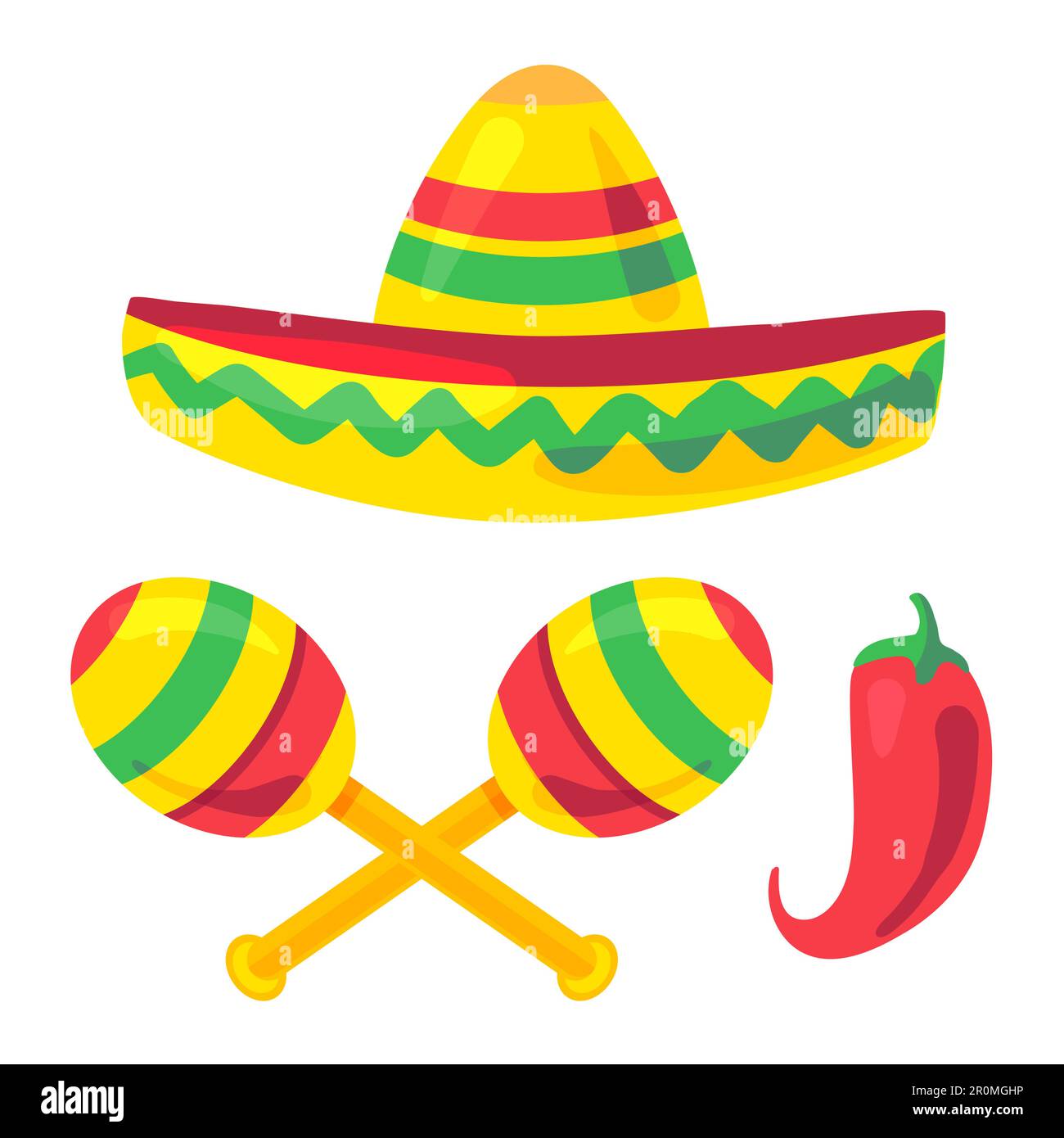 Maracas Y Sombrero Clipart