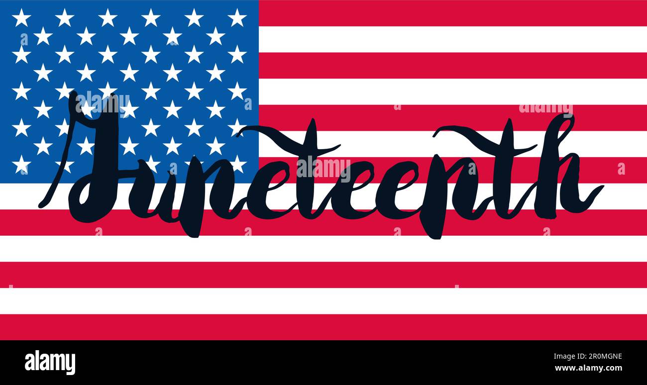 Juneteenth Banner With Flag For 19 June. Vector Stock Vector Image ...