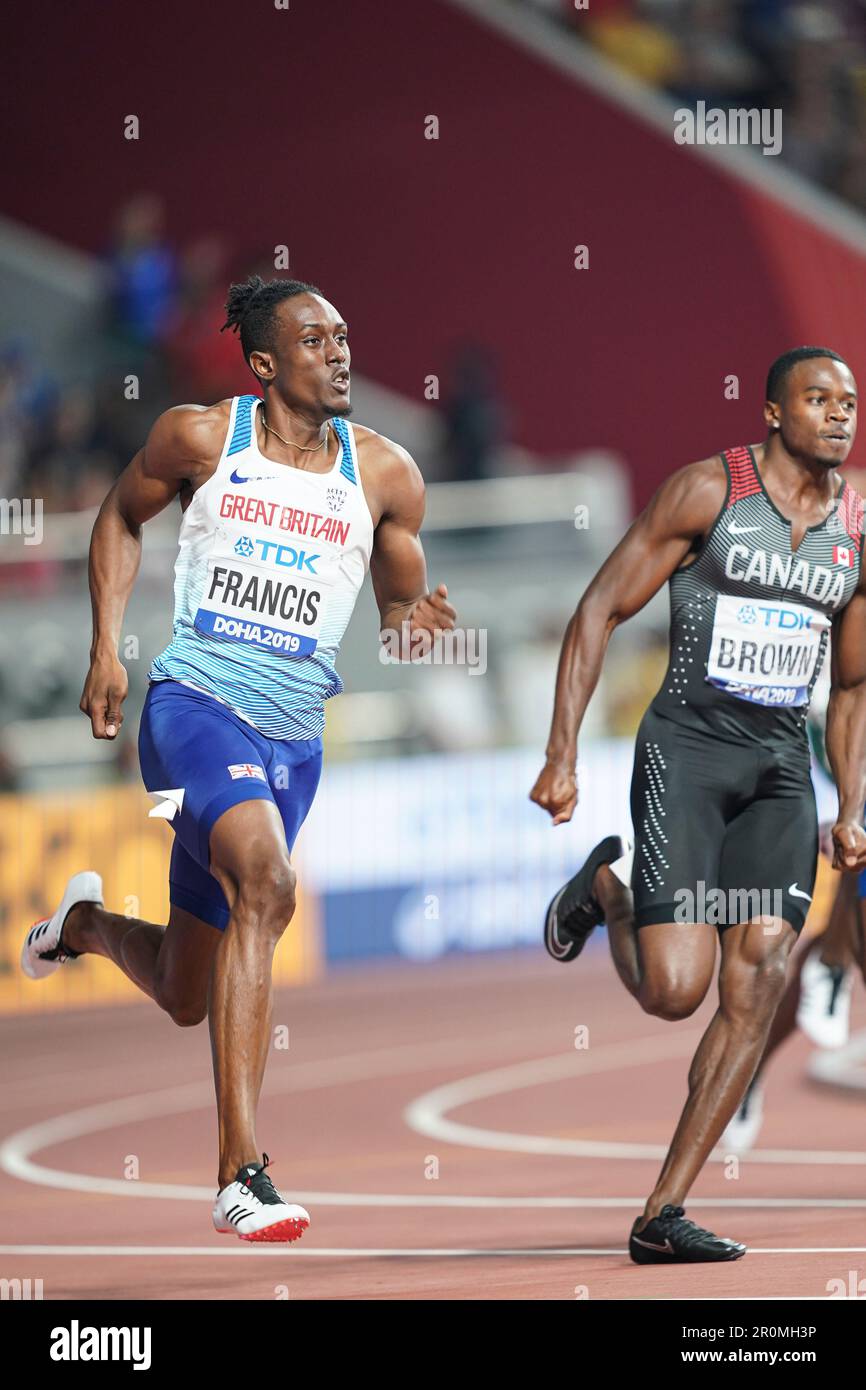 Adam Gemili running the 200m at the 2019 World Athletics Championships ...