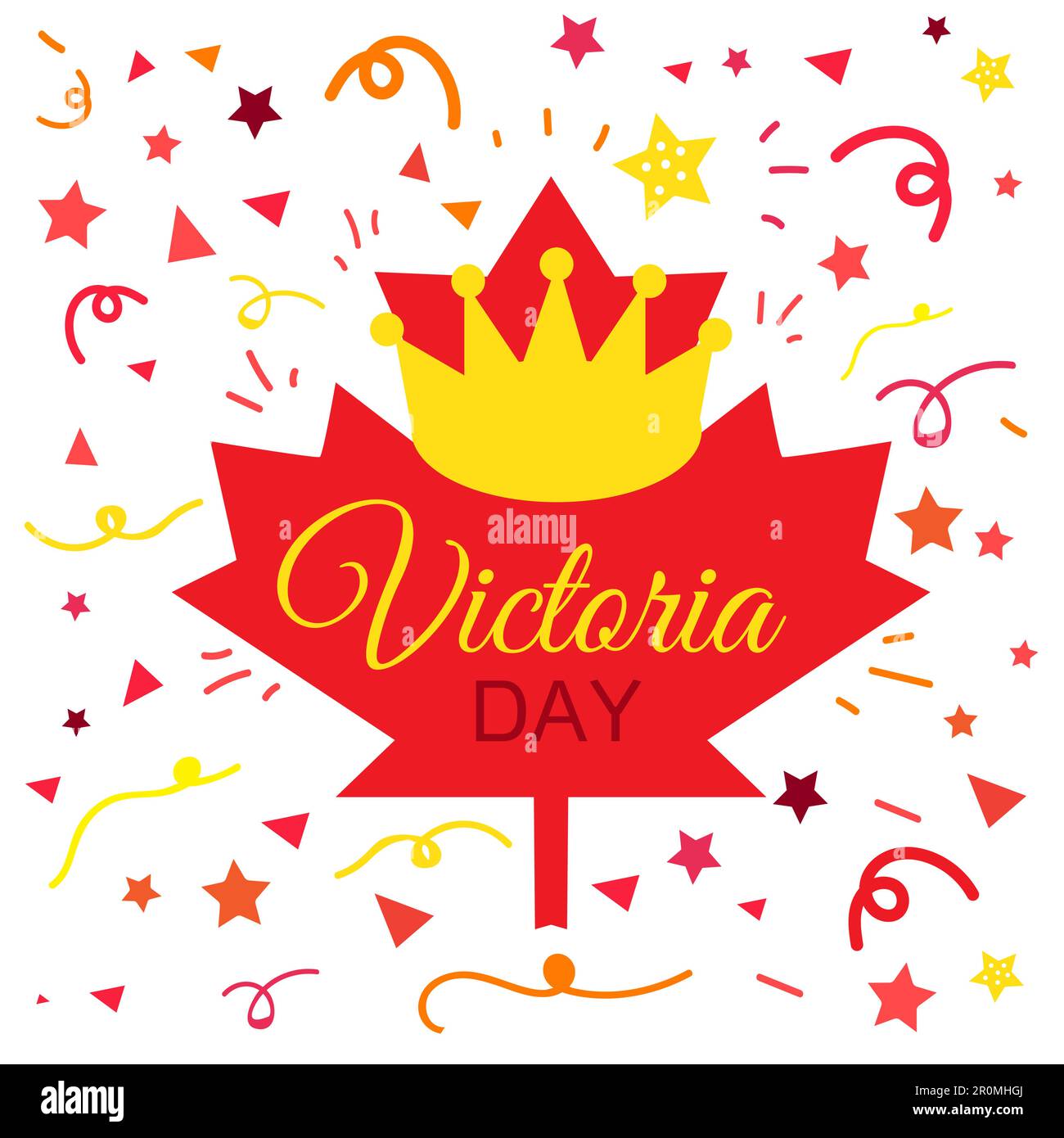Happy Victoria Day Sticker And Banner With Royal Crown. Vector Stock ...